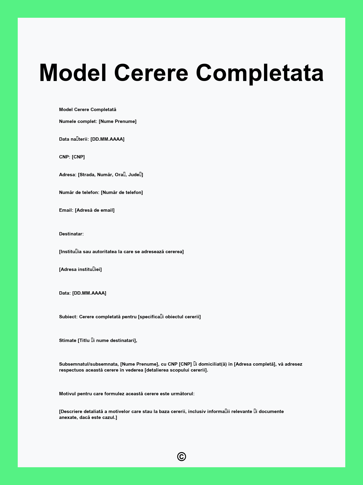Model Cerere Completata